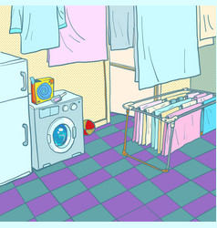 Rain cloud on a clothesline Royalty Free Vector Image