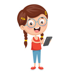 Kids using mobile devices Royalty Free Vector Image