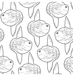 Graphic sunfish pattern Royalty Free Vector Image