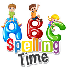 Font design for word spelling time with kids Vector Image