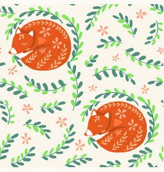 Fox seamless pattern Royalty Free Vector Image