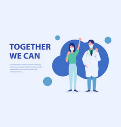 Together to fight covid-19 healthcare Royalty Free Vector