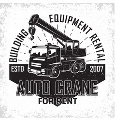 Auto crane emblem design Royalty Free Vector Image