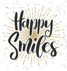 Smile hand lettering colorful text design Vector Image