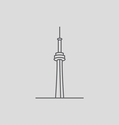 Ikon cn tower dengan latar belakang putih Vector Image