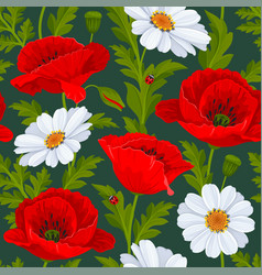 Spring flowers poppy Royalty Free Vector Image