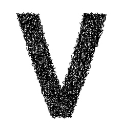 Graffiti alphabet letter v against a background Vector Image