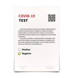 Negative pcr test for coronavirus Royalty Free Vector Image