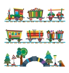 Railway railroad tracks top view curvy road Vector Image