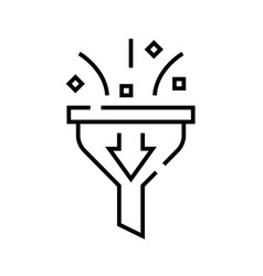 Filtering data black icon concept Royalty Free Vector Image