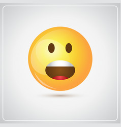 Yellow cartoon face screaming people emotion icon Vector Image
