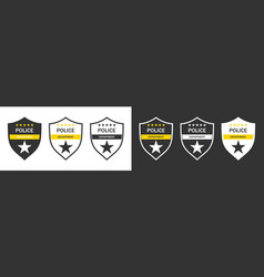 Vintage monochrome police labels set Royalty Free Vector