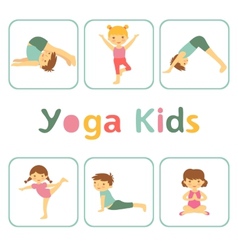 Cute yoga kids Royalty Free Vector Image - VectorStock