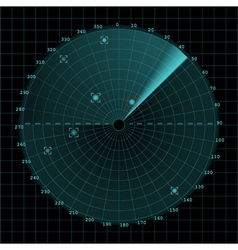 Radar and sonar screen detection monitor Vector Image