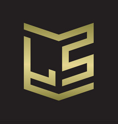 Ls logo monogram with emblem shield style design Vector Image
