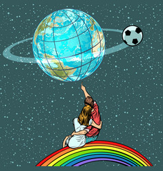 Planet earth soccer ball Royalty Free Vector Image