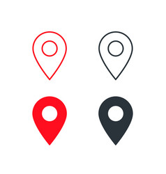 Map pointer line icon gps location outline symbol Vector Image