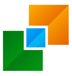 3d interlocking squares icon - connected Vector Image