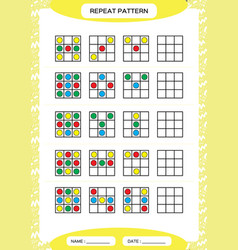 Repeat pattern square grid with colorful circles Vector Image