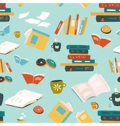 Colorful books seamless pattern - school books Vector Image