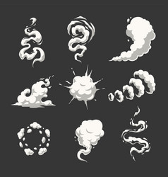 Cartoon blow comic smoke isolated on white Vector Image