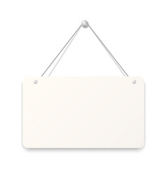 Hanging sign realistic blank paper signboards Vector Image