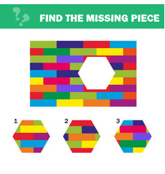 Find missing piece - Puzzle game for Children Vector Image