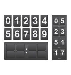 Countdown timer white color mechanical scoreboard Vector Image