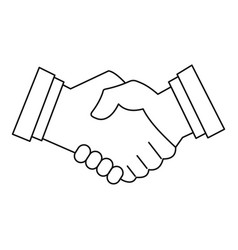 Handshake icon outline style Royalty Free Vector Image