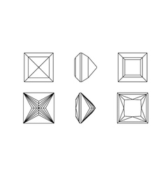Gemstone wire frame Royalty Free Vector Image - VectorStock
