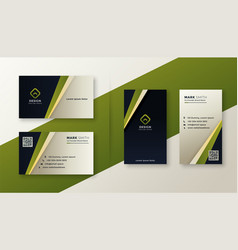 Creative green id card design template Royalty Free Vector