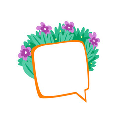 Colorful speech bubble with flowers empty dialog Vector Image