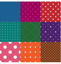Set seamless dot patterns dotted background Vector Image