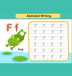 Alphabet isolated letter f-frog-flower Royalty Free Vector