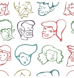 Hand drawn people faces collection Royalty Free Vector Image