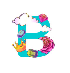 Cute magic letter m Royalty Free Vector Image - VectorStock