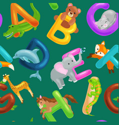 Colorful english alphabet seamless pattern Vector Image