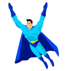 Superhero Flying With Muscly Body Royalty Free Vector Image