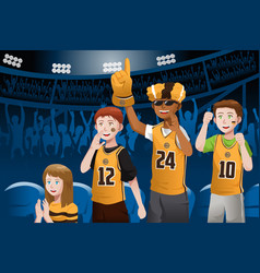 Sports fans in a stadium Royalty Free Vector Image