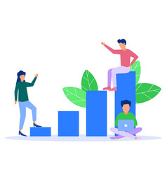 Graphic cartoon character business growth Vector Image