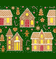 Gingerbread seamless pattern Royalty Free Vector Image