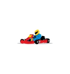 Kart racing sign young race car driver Royalty Free Vector