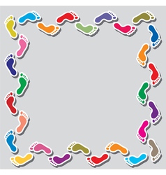 Footprints border Royalty Free Vector Image - VectorStock
