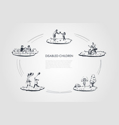 Children with balloons for word teamwork Vector Image