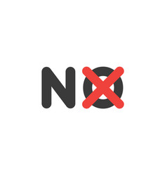 Flat design style x mark icon on white Royalty Free Vector