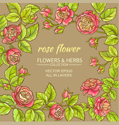 Rose branch frame Royalty Free Vector Image - VectorStock