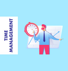 Planning time management metaphor cartoon banner Vector Image