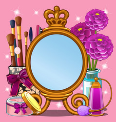 Beautiful cute greeting card with frame and space Vector Image