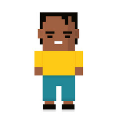Man character pixel 8 bit Royalty Free Vector Image
