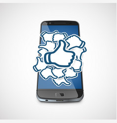 Modern design style smartphone with new like Vector Image